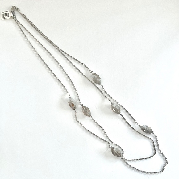LOFT | Jewelry | Vintage Loft Metallic Faceted Bead Necklace Silver ...
